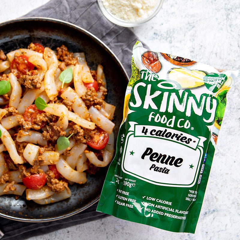 Lower Carb Pasta | 4 Calorie Penne Pasta | The Skinny Food Co ...
