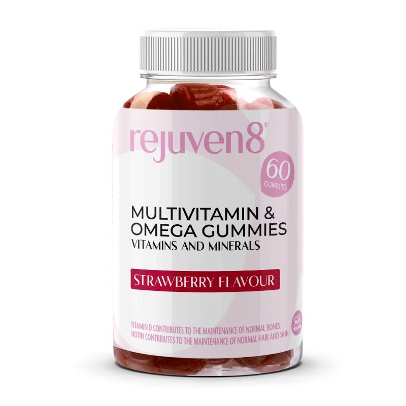 Rejuven8 Multivitamin & Omega Gummies - 60 Gummies – theskinnyfoodco
