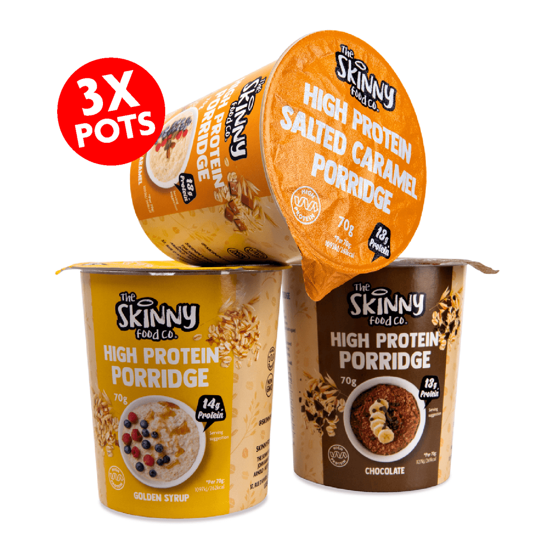 Skinny High Protein Porridge Pots | 14g of Protein | 3 Flavours ...