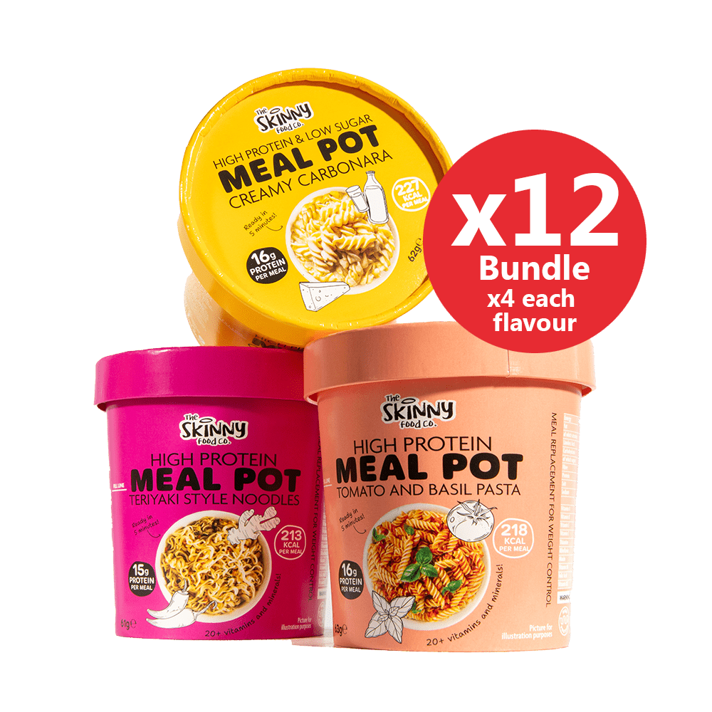 Skinny High Protein Meal Pot - 12 x Quickpots 3 Flavour Bundle ...