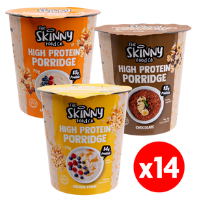 Skinny High Protein Porridge Pots - 14 x 70g | 14g of Protein | 3 ...