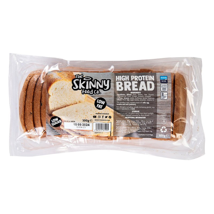 Skinny High Protein White Bread Loaf - 300g - 10g of Protein per Servi ...